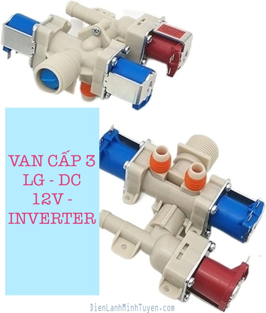 Van Cấp Nước Máy Giặt LG 3 Ngã 12V DC - Điện Lạnh Minh Tuyền